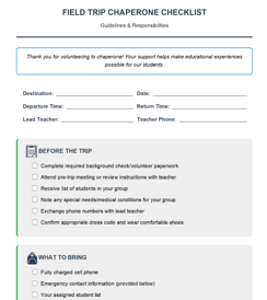 Ultimate Field Trip Checklist: For Teachers, Chaperones & Students