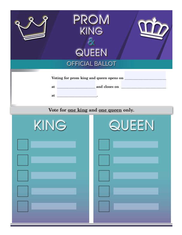 Prom King and Queen Voting Slips: Grab Our Free Template!
