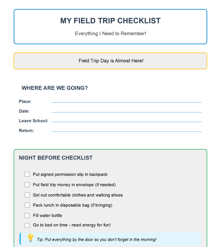 Ultimate Field Trip Checklist: For Teachers, Chaperones & Students