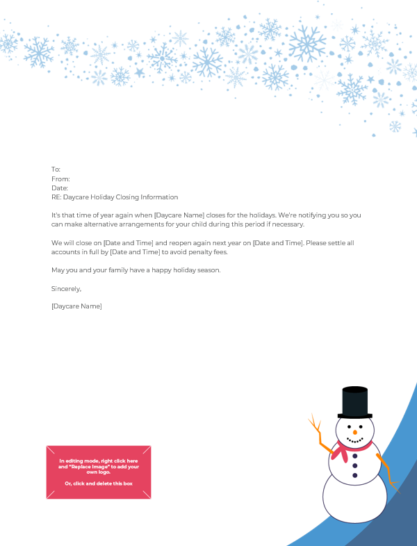 Free Daycare Letter to Parents Templates | Vanco
