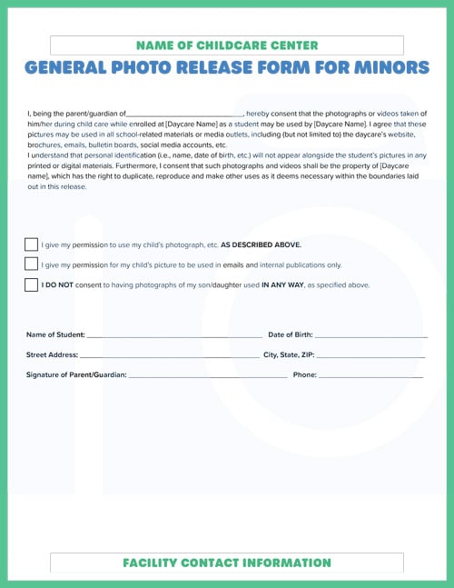 Free Daycare Photo Release Form Template & Guide